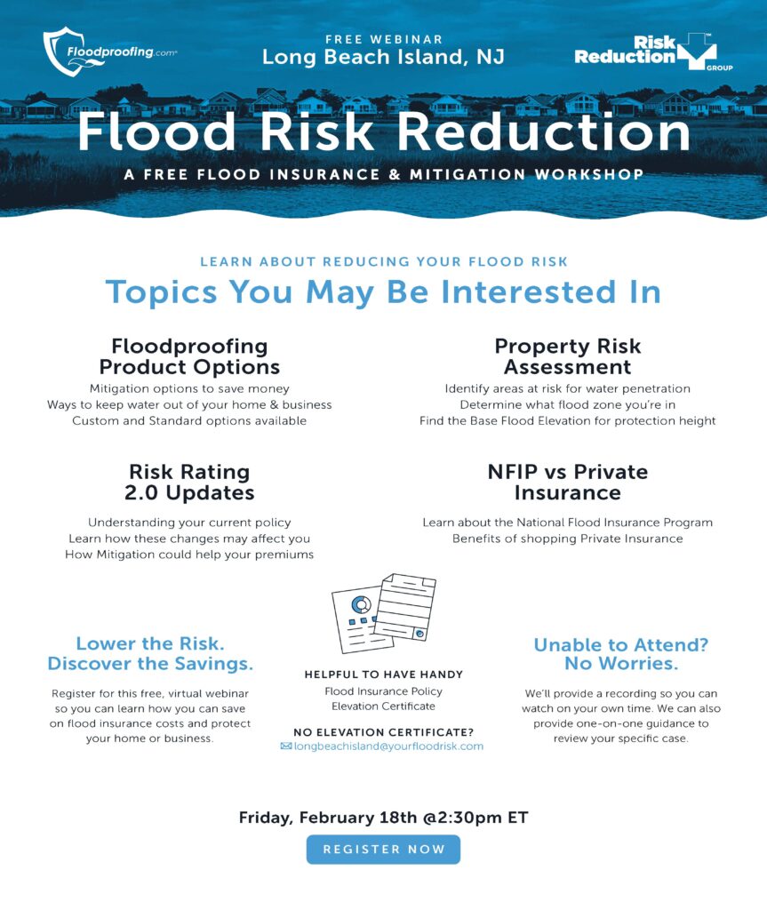 Free Flood Risk Mitigation Workshop – Long Beach Township